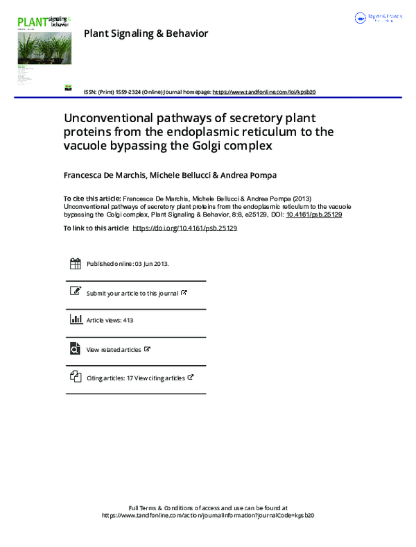 (PDF) Unconventional pathways of secretory plant proteins from the ...