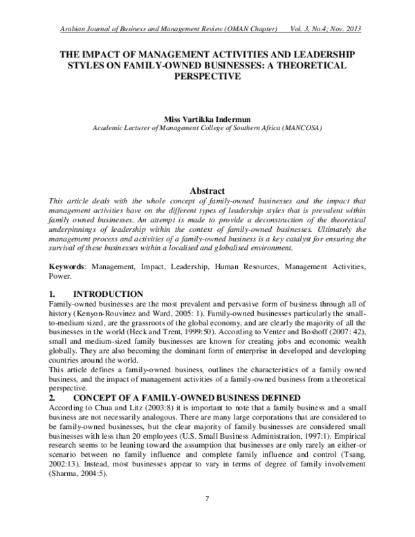 (PDF) The Impact of Management Activities and Leadership Styles on ...