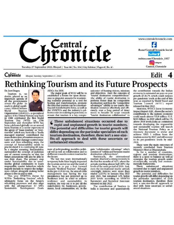 (PDF) Rethinking Tourism and its Future Prospects
