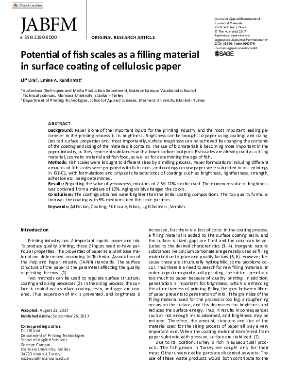 (PDF) Potential of fish scales as a filling material in surface coating ...