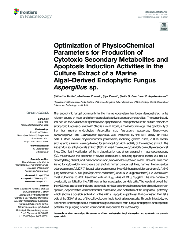 (PDF) Optimization of PhysicoChemical Parameters for Production of ...
