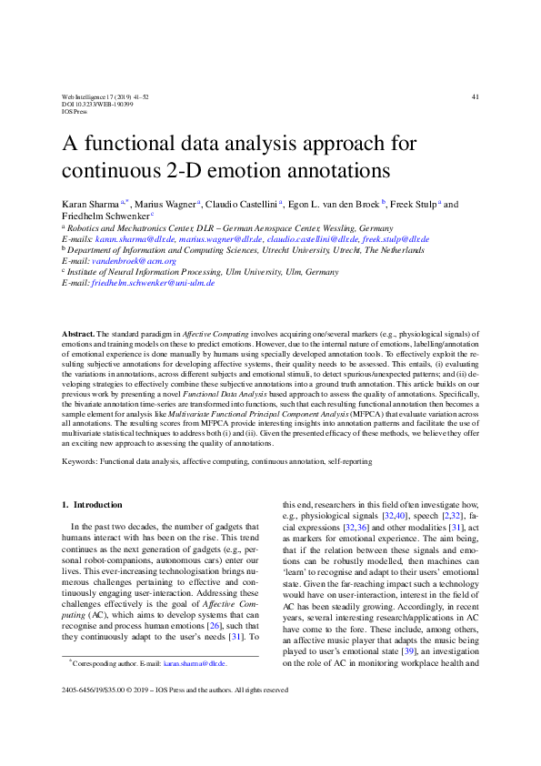(PDF) A functional data analysis approach for continuous 2-D emotion ...