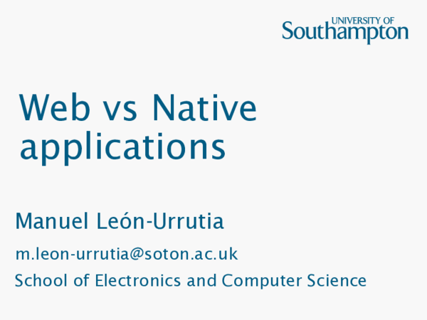(PDF) Web vs Native Applications