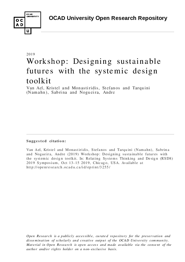 (PDF) Workshop: Designing sustainable futures with the systemic design ...