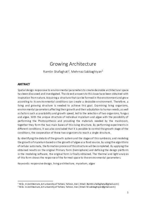 (PDF) Growing Architecture