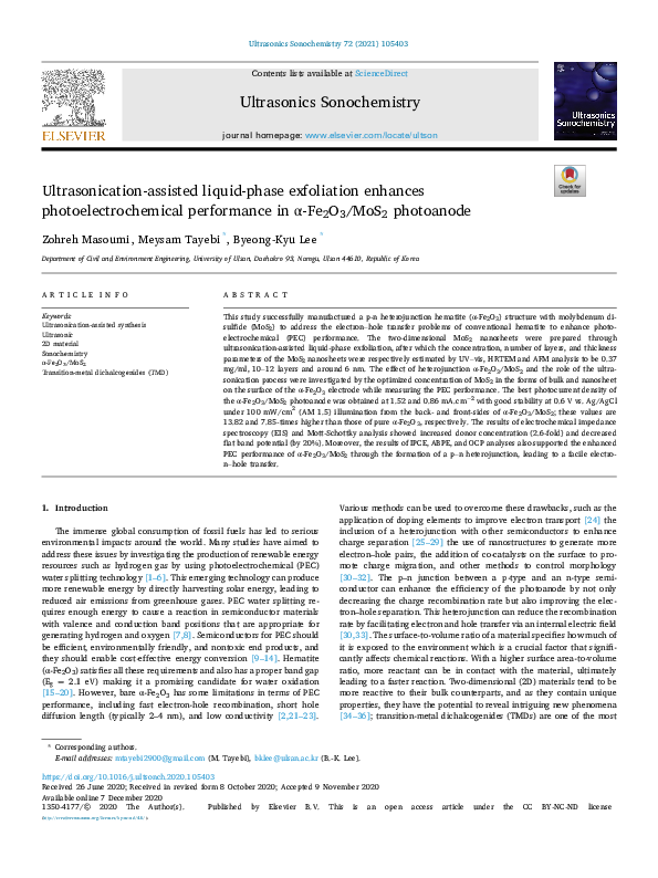 (PDF) Ultrasonication-assisted liquid-phase exfoliation enhances ...