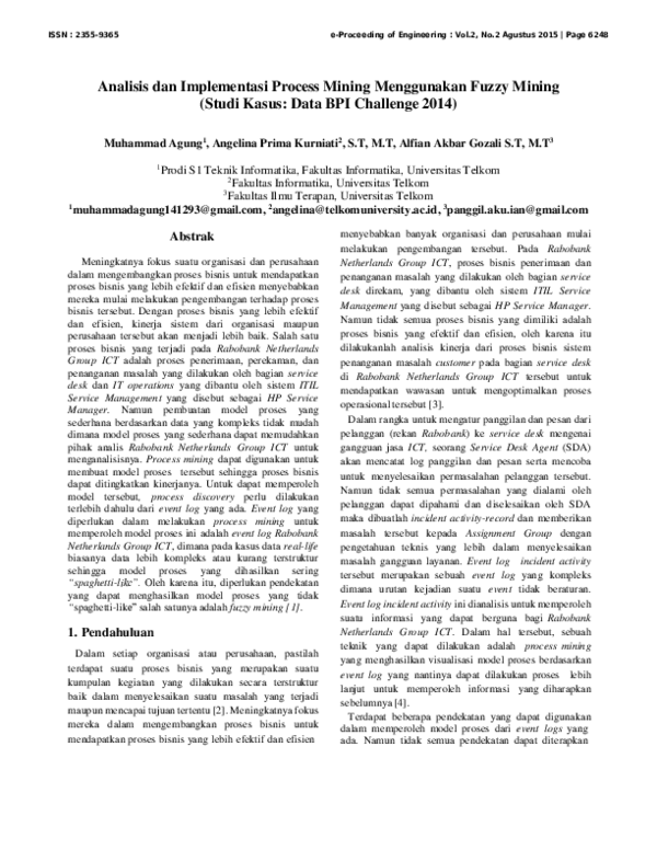 (PDF) Analisis Dan Implementasi Process Mining Menggunakan Fuzzy Mining (studi Kasus: Dataset ...