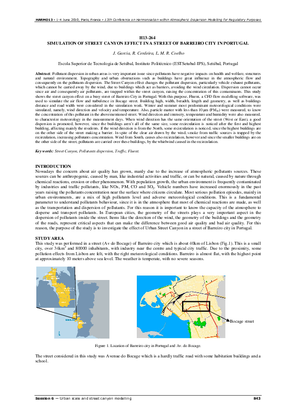 (PDF) Simulation of Street Canyon Effect in a Street of Barreiro City ...