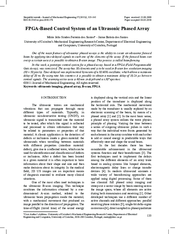 Pdf Fpga Based Control System Of An Ultrasonic Phased Array