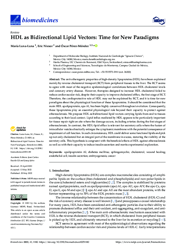 (PDF) HDL as Bidirectional Lipid Vectors: Time for New Paradigms
