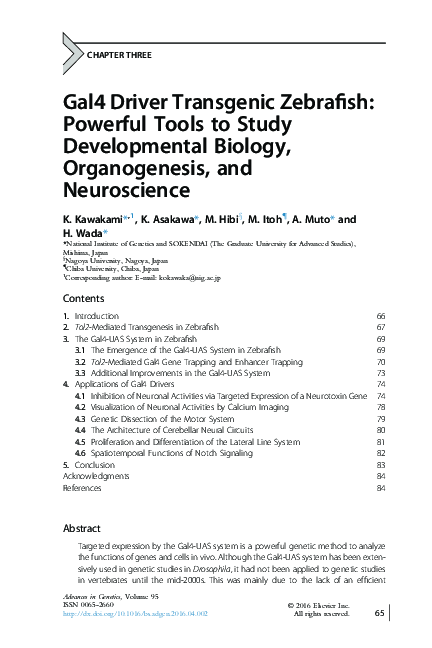 (PDF) Gal4 Driver Transgenic Zebrafish | Koichi Kawakami - Academia.edu