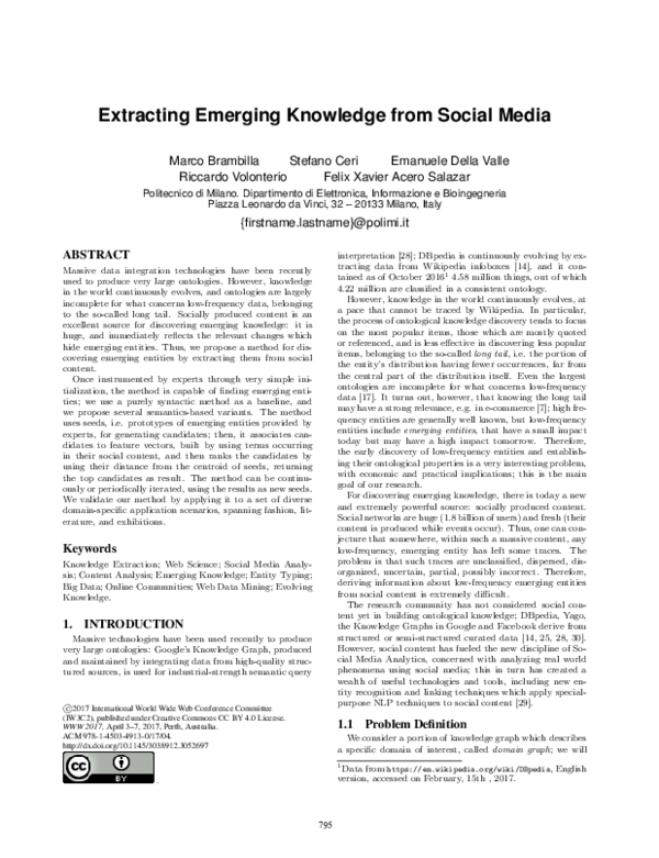 (PDF) Extracting Emerging Knowledge from Social Media | Marco Brambilla - Academia.edu