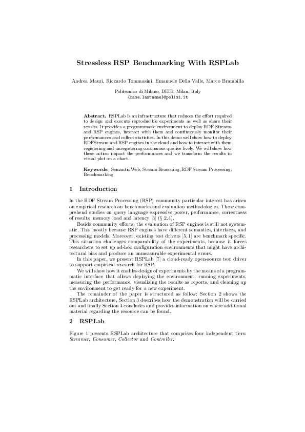(PDF) Stressless RSP Benchmarking With RSPLab