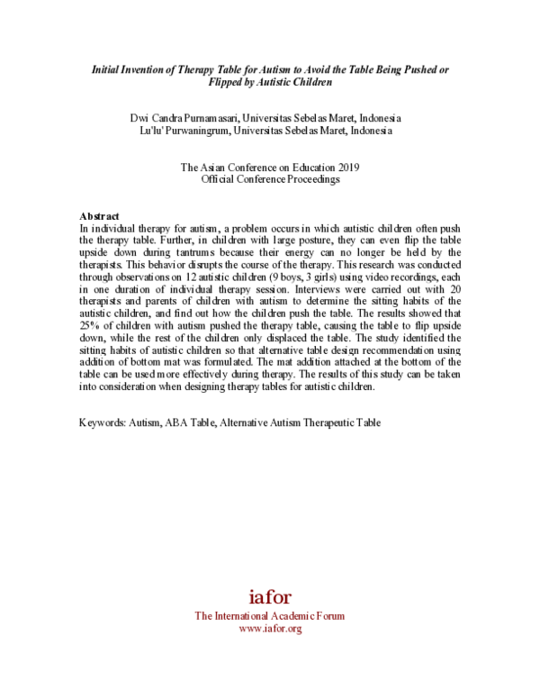 (PDF) Initial Invention of Therapy Table for Autism to Avoid the Table ...