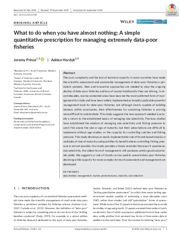 (PDF) What to do when you have almost nothing: A simple quantitative ...