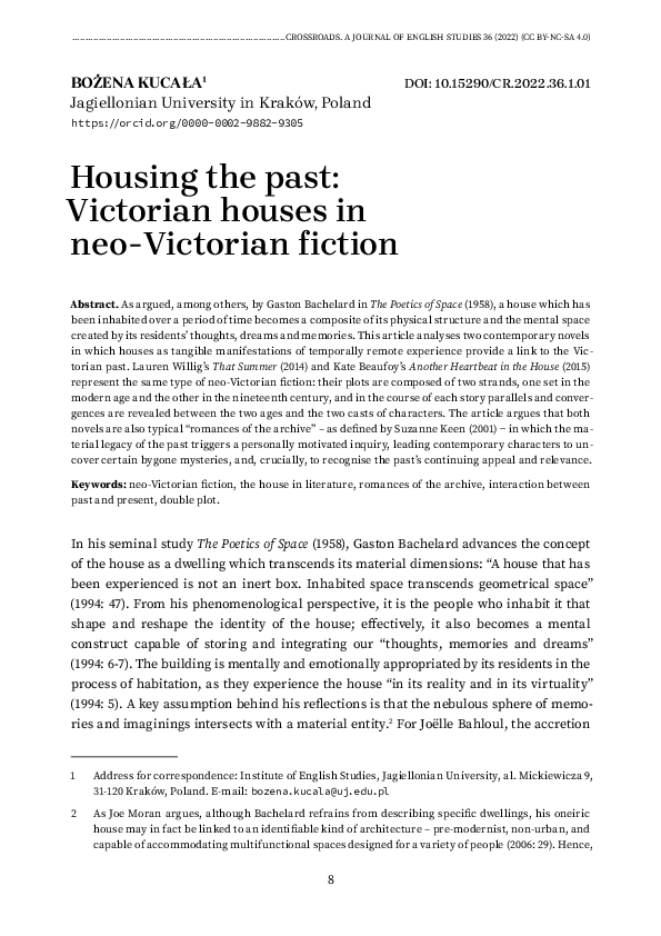(PDF) Housing the past: Victorian houses in neo - Victorian fiction