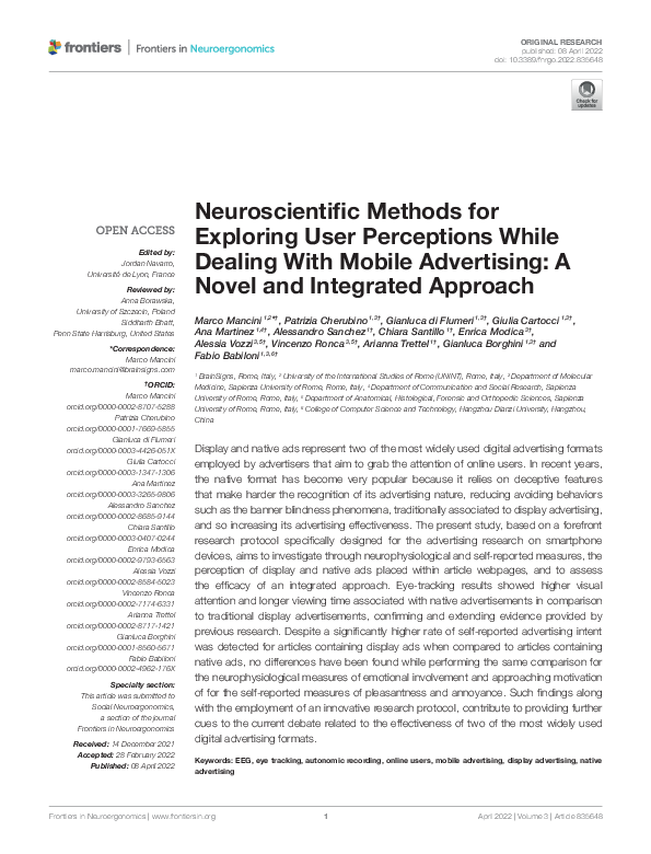 (PDF) Neuroscientific Methods for Exploring User Perceptions While Dealing With Mobile ...