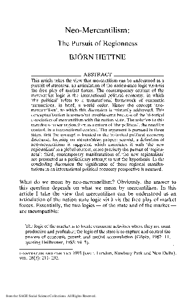 (PDF) Neo-Mercantilism