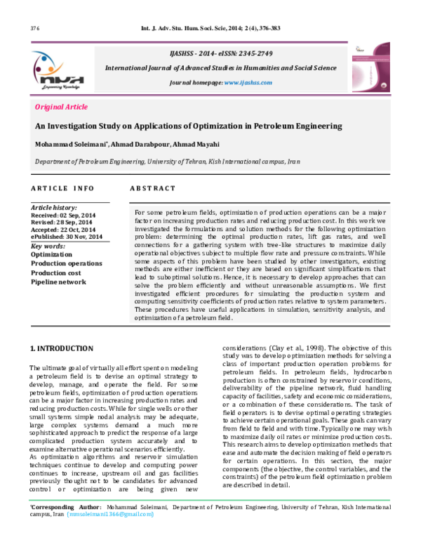 (PDF) An Investigation study on Applications of Optimization in ...