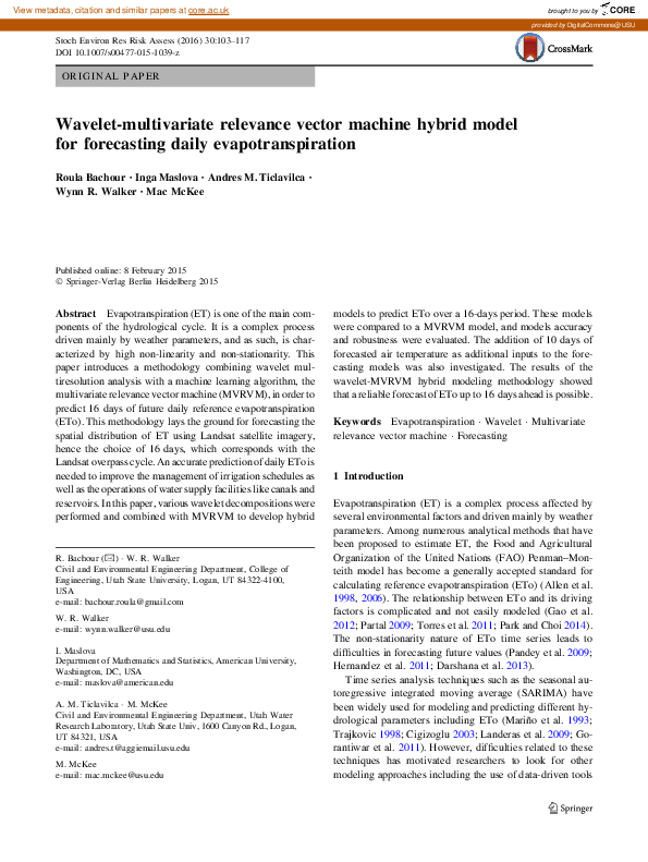 (PDF) Wavelet-multivariate relevance vector machine hybrid model for ...