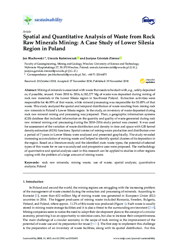 (PDF) Spatial and Quantitative Analysis of Waste from Rock Raw Minerals ...