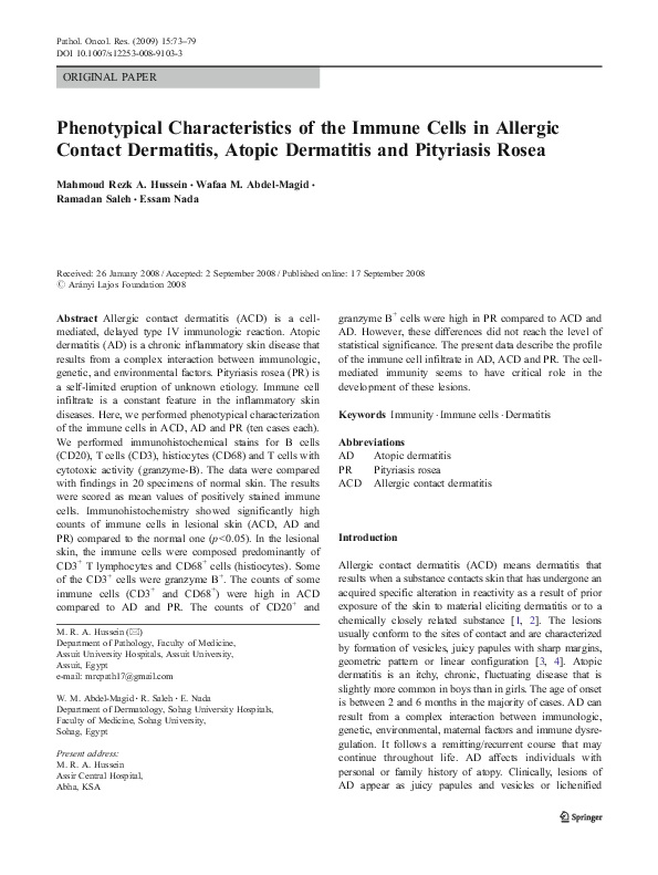 (PDF) Phenotypical Characteristics of the Immune Cells in Allergic ...
