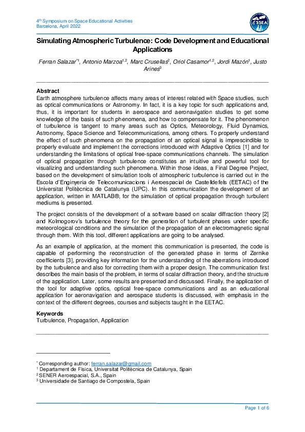 (PDF) Simulating atmospheric turbulence: Code development and ...