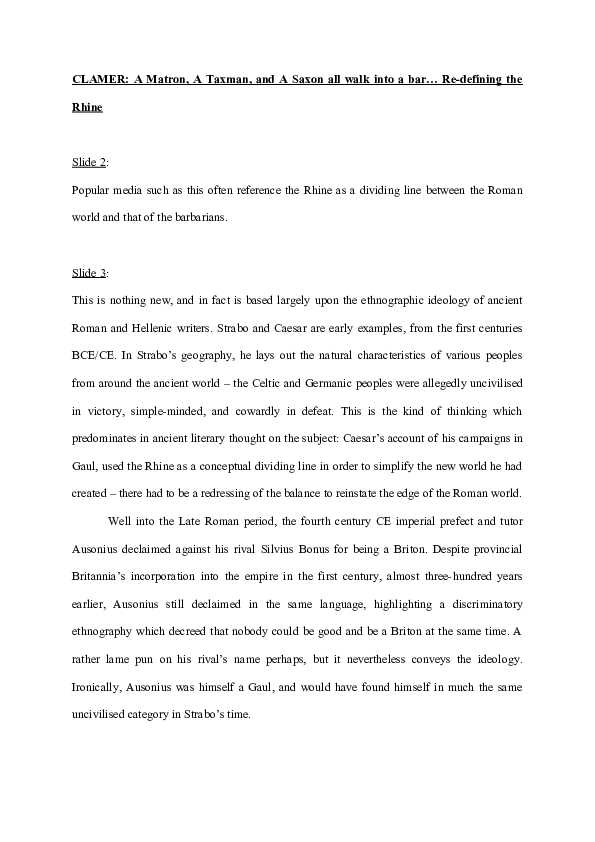 (DOC) CLAMER: Identity, the Military, and the Pre-Roman and Roman Rhine ...