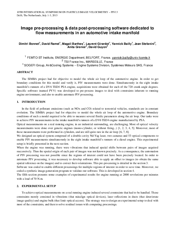 (PDF) Image pre-processing & data post-processing software dedicated to ...