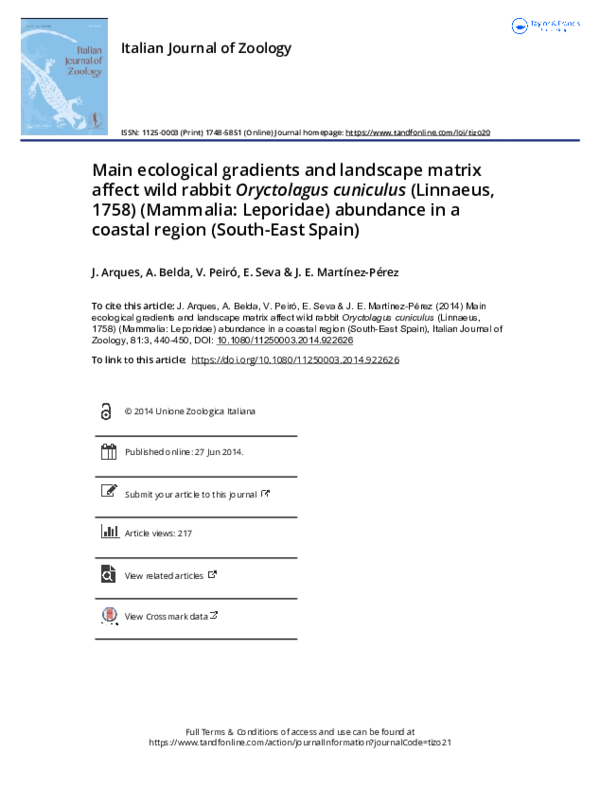 (PDF) Main ecological gradients and landscape matrix affect wild ...
