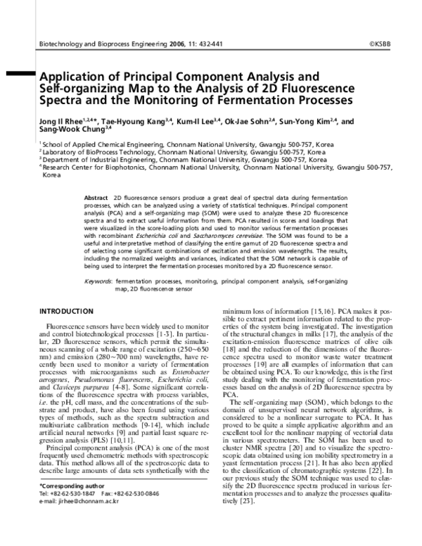 Pdf Application Of Principal Component Analysis And Self Organizing Map To The Analysis Of 2d