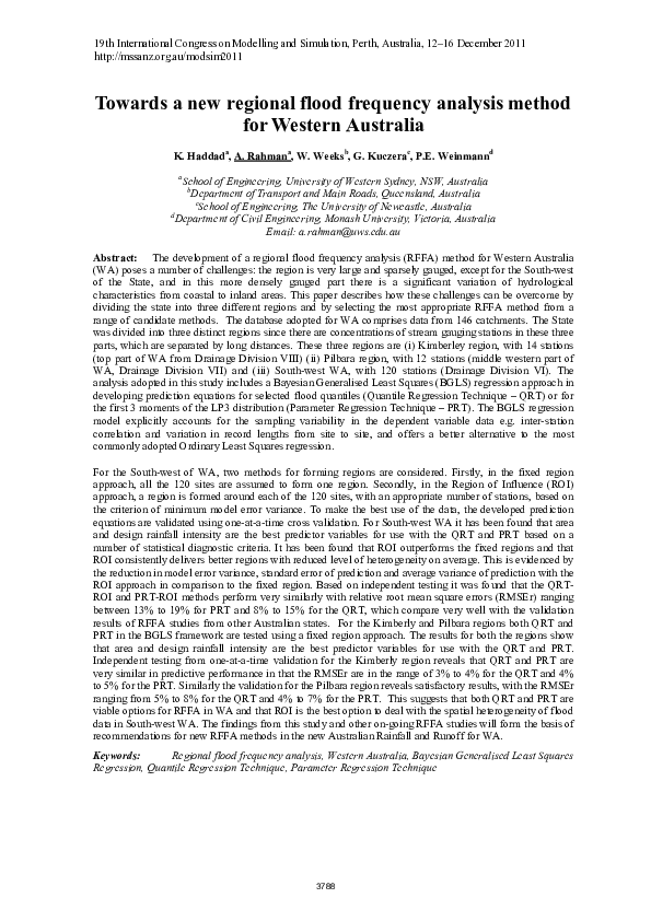 Pdf Towards A New Regional Flood Frequency Analysis Method For