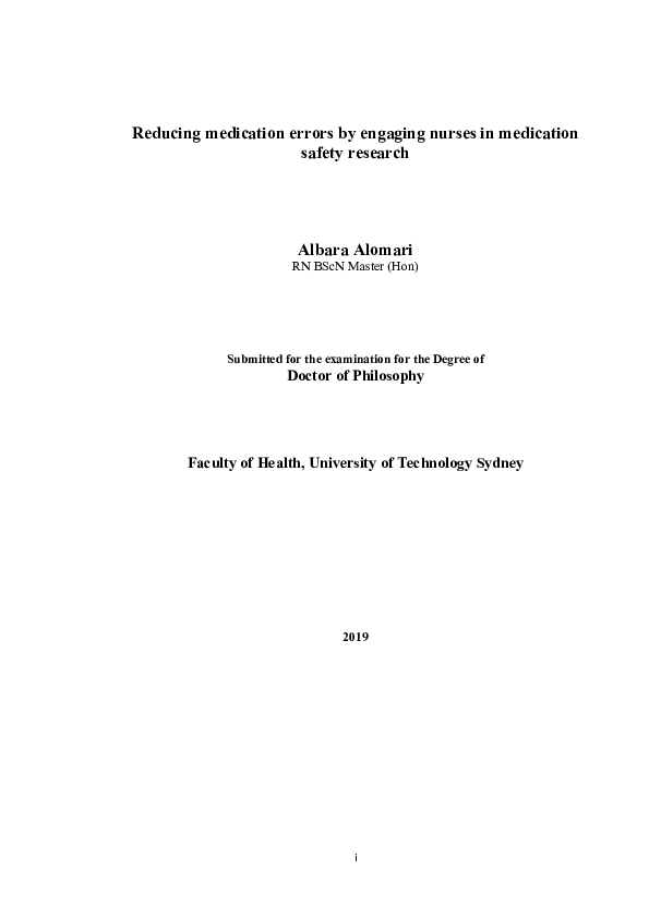(PDF) Reducing medication errors by engaging nurses in medication ...