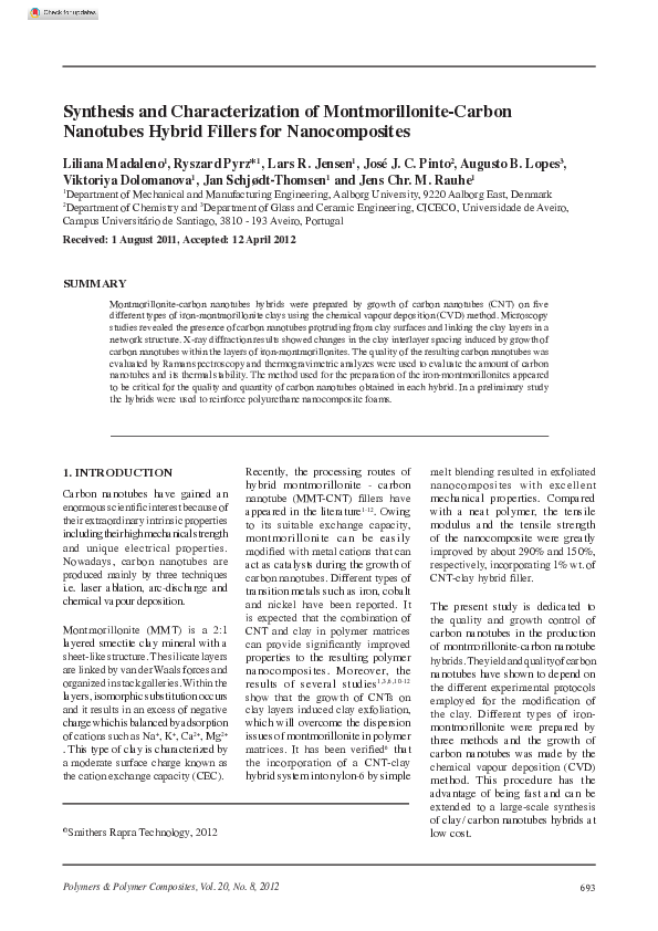 (PDF) Synthesis and characterization of montmorillonite/N-(carboxyacyl) chitosan coated magnetic ...
