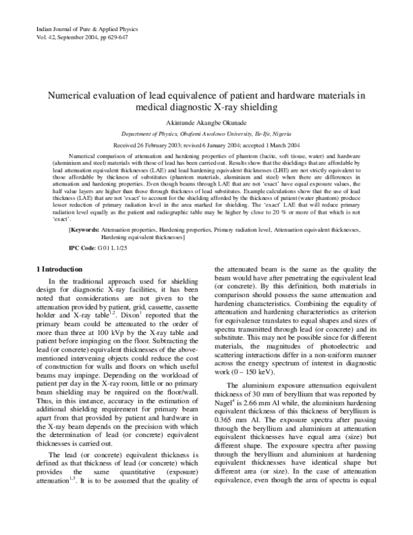(PDF) Numerical evaluation of lead equivalence of patient and hardware ...
