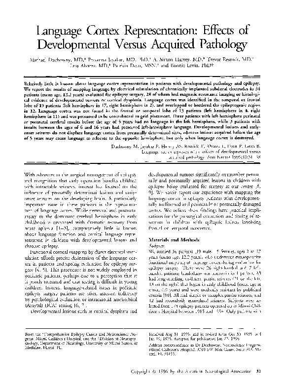 (PDF) Language cortex representation: Effects of developmental versus ...