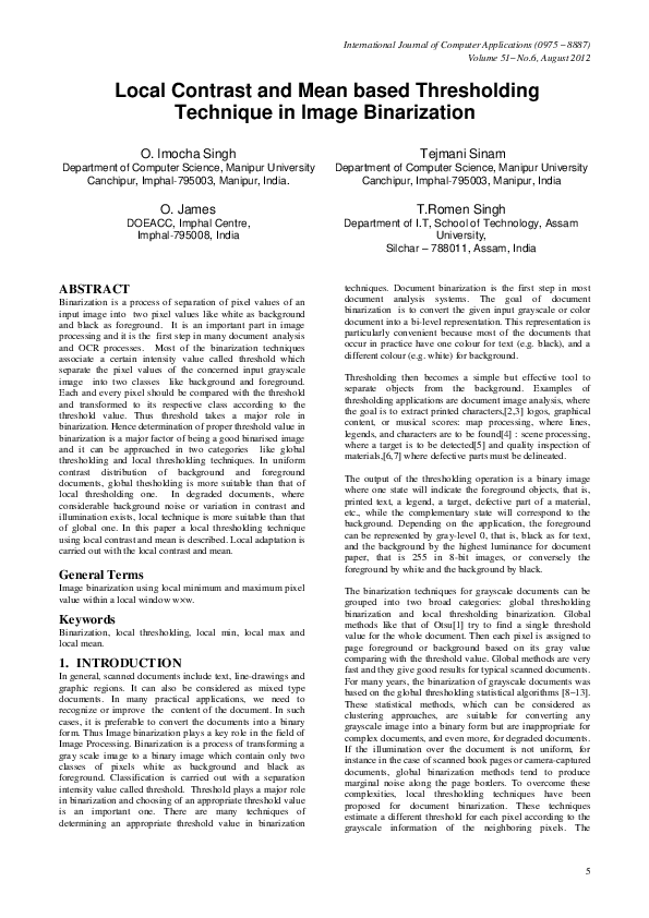 (PDF) Local Contrast and Mean Thresholding in Image Binarization