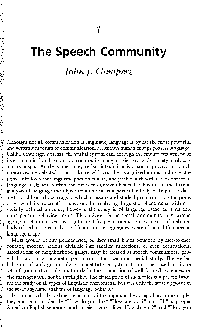(PDF) The Speech Community