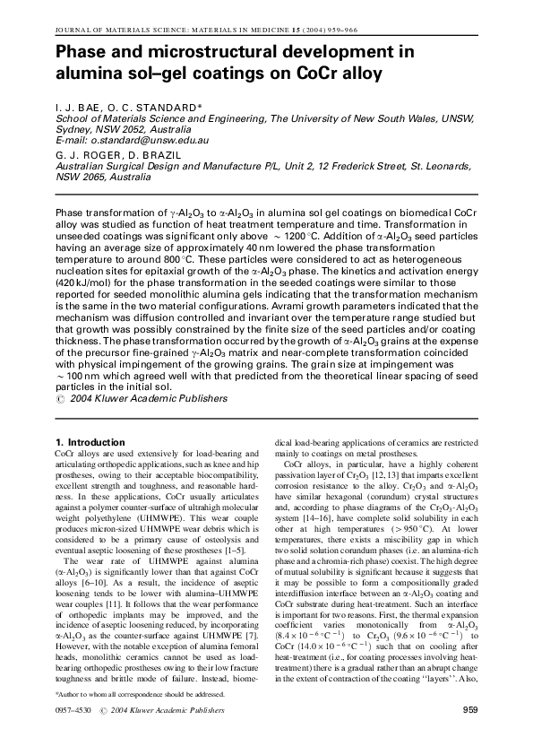 (PDF) Phase and microstructural development in alumina sol–gel coatings ...