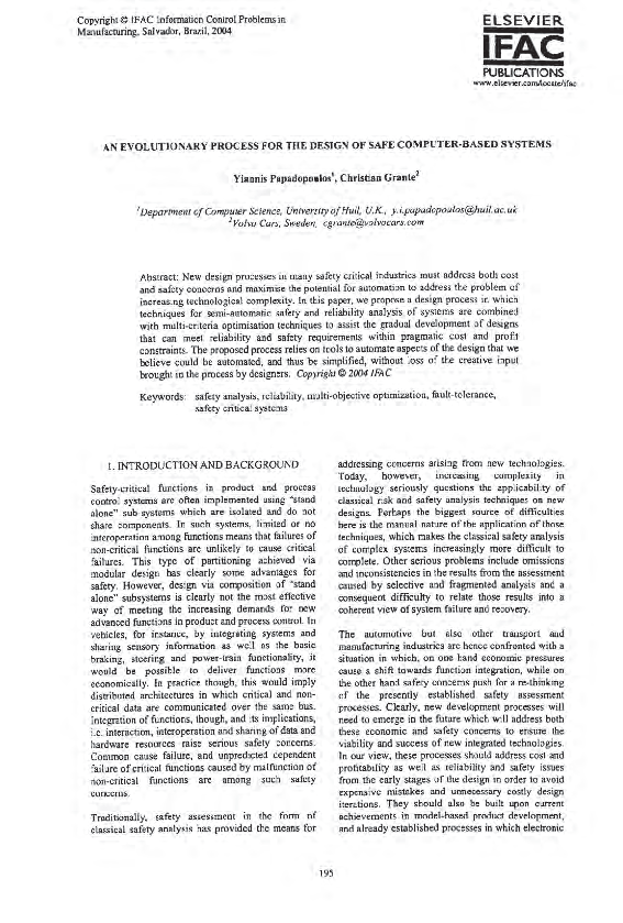 (PDF) An Evolutionary Process for the Design of Safe Computer-Based Systems