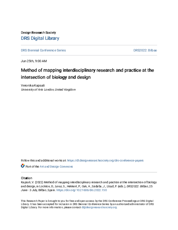 (PDF) Method of mapping interdisciplinary research and practice at the ...