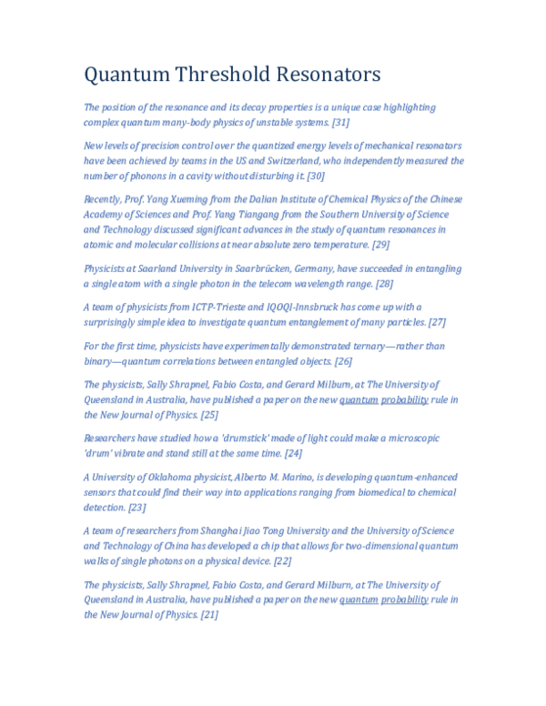 (PDF) Quantum Threshold Resonators