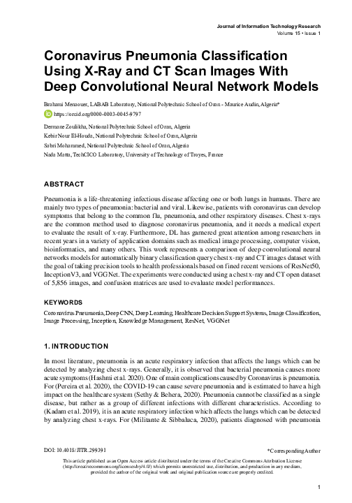 (PDF) Coronavirus Pneumonia Classification Using X-Ray and CT Scan ...