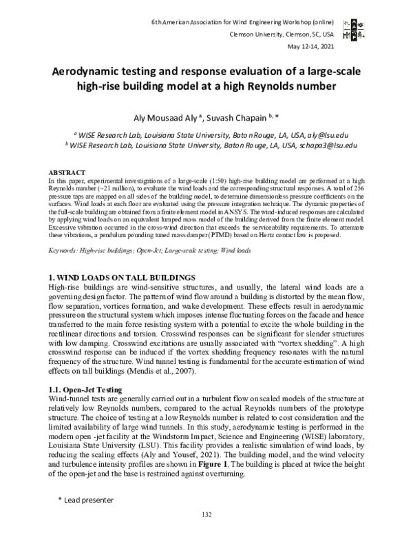(PDF) Aerodynamic testing and response evaluation of a large-scale high ...