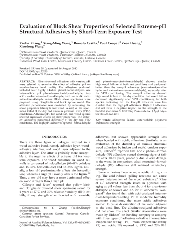(PDF) Evaluation of block shear properties of selected extreme-pH ...