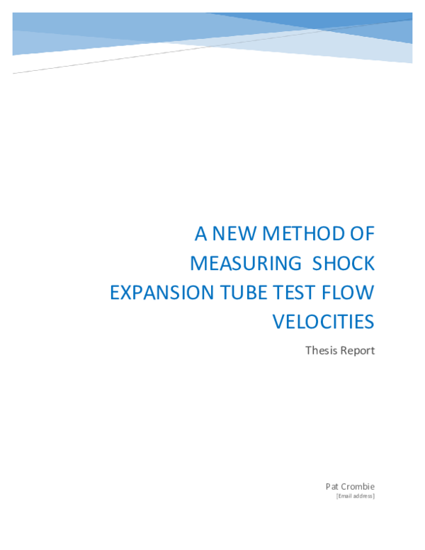 (PDF) A new method of measuring shock expansion tube test flow velocities