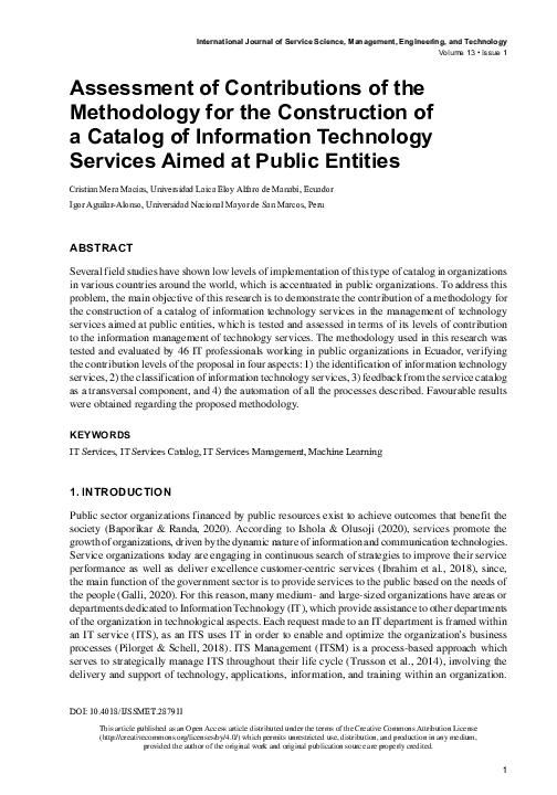 (PDF) Assessment of Contributions of the Methodology for the Construction of a Catalog of ...