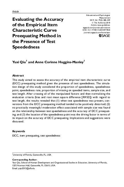 (PDF) Evaluating the Accuracy of the Empirical Item Characteristic ...