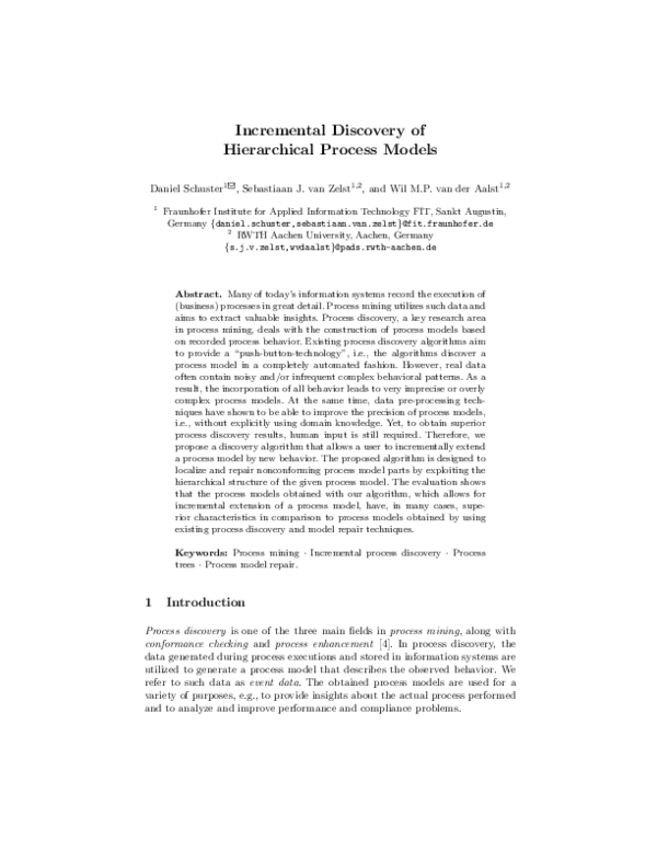 (PDF) Incremental Discovery of Hierarchical Process Models