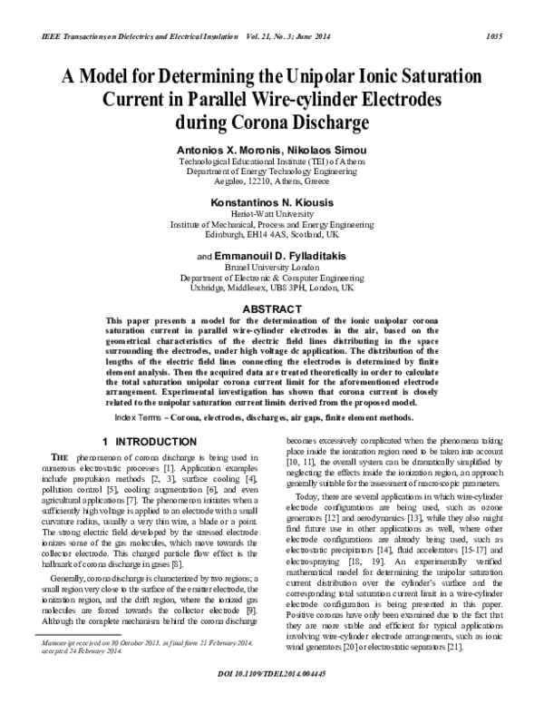 (PDF) A model for determining the unipolar ionic saturation current in ...